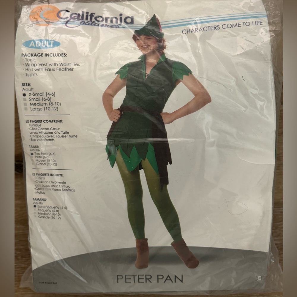Women’s Peter Pan Costume For Halloween Size Xs (4-6) - Gem